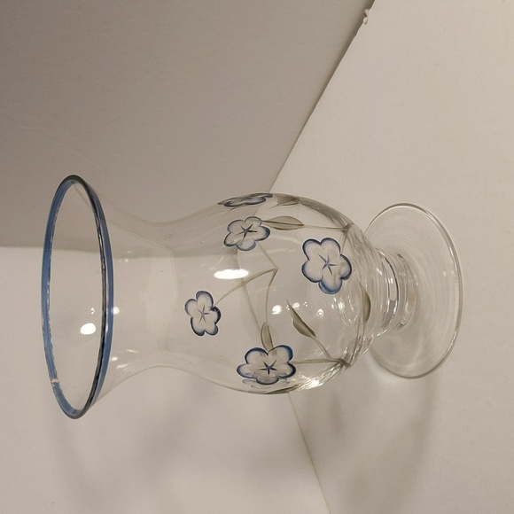 Lenox | Accents | Lenox Etched Clear Glass Vase With Blue Etched ...